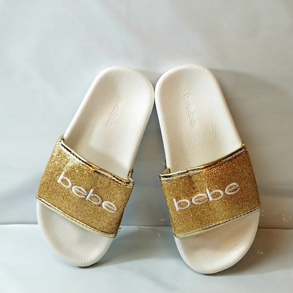 bebe | Shoes | Girls Glitter Texture Bebe Slides | Poshmark